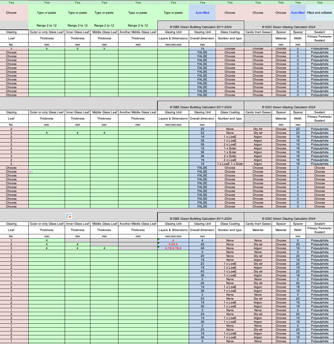 Green Glazing Calculator GGC - Green Building Calculator